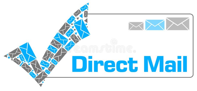 Direct Mail Blue Grey Envelope Tick Mark Box Text Stock Illustration ...