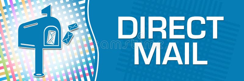 Direct Mail Blue Left Grid Horizontal Stock Illustration - Illustration ...