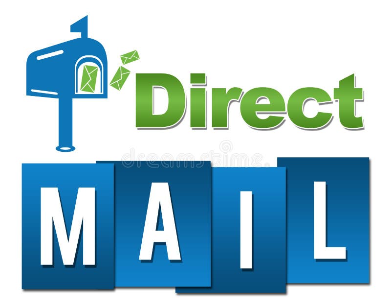 Direct Mail Professional Green Blue with Symbol Stock Illustration ...