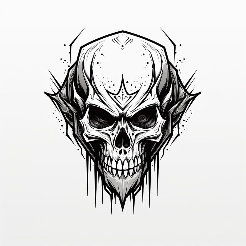 Direct Mail Piece with Skull Stock Illustration - Illustration of ...