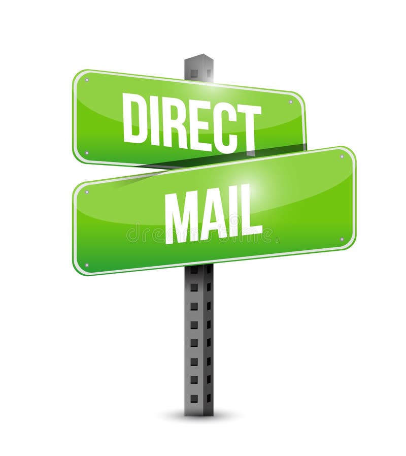 Direct Mail Blue Mailbox with Mails Global Stock Illustration ...