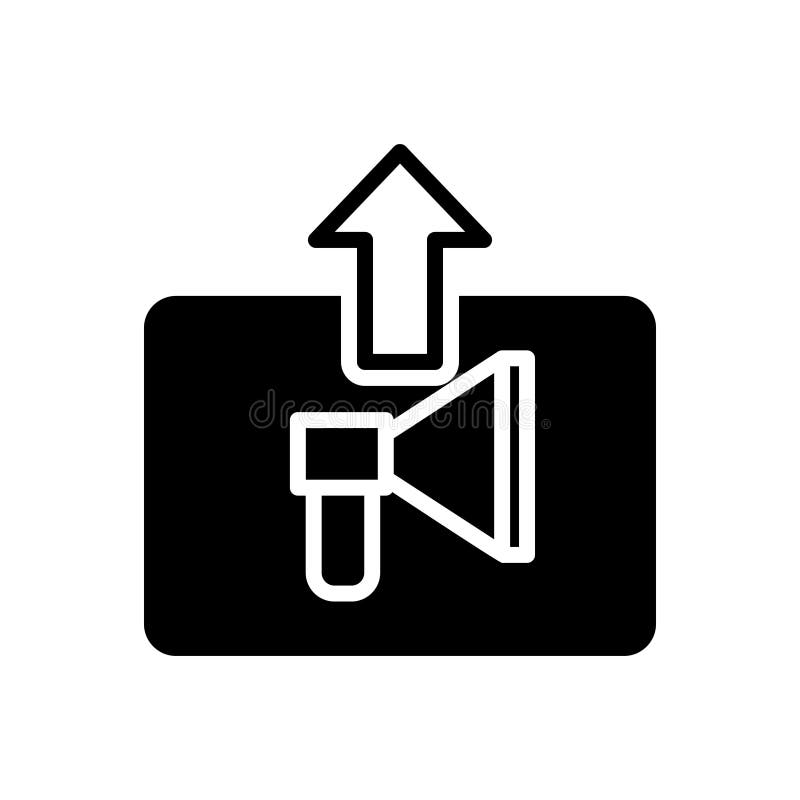 Black Solid Icon for Direct Marketing, Technology and Strategy Stock ...