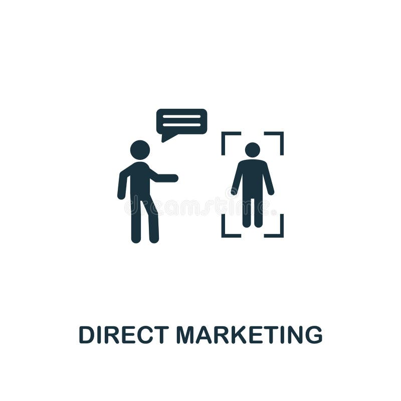 Direct Marketing Black Icon, Vector Sign On Isolated Background. Direct ...