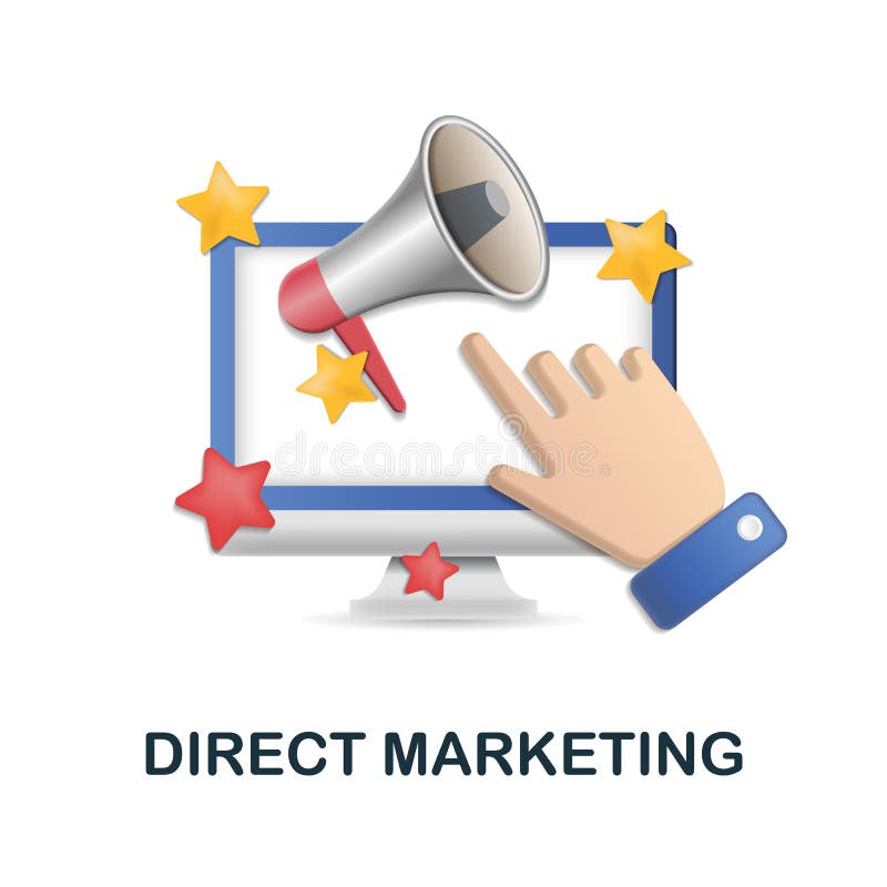 Direct Marketing Icon. 3d Illustration from Digital Marketing ...