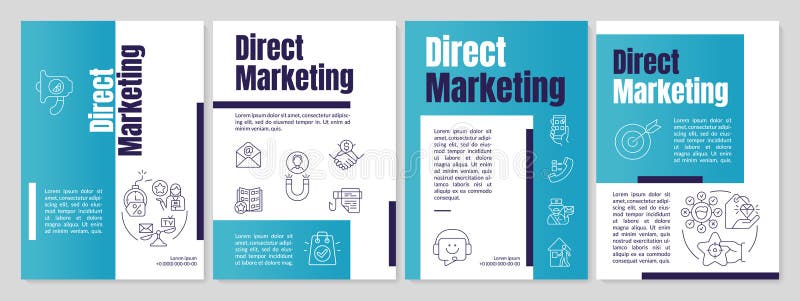 Direct Marketing Strategy Blue Brochure Template Stock Vector ...