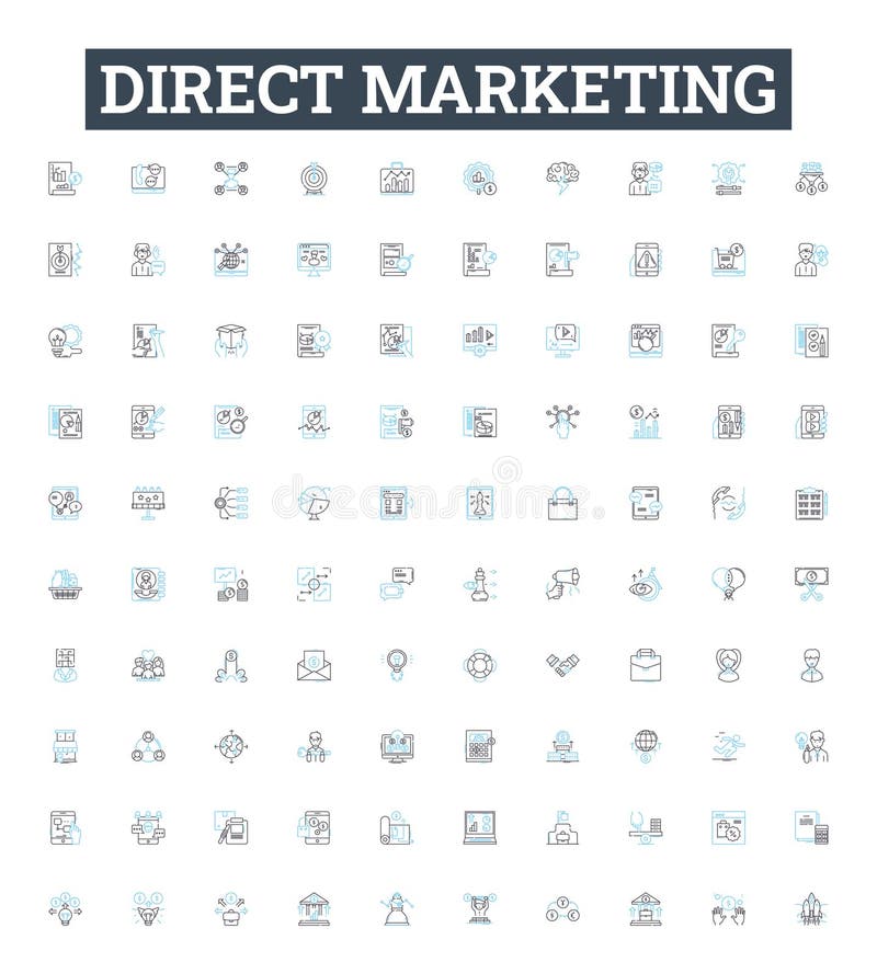 Direct Marketing Vector Line Icons Set. Direct-mail, Email ... Direct Marketing Vector Line Icons Set. Direct-mail, Email ...