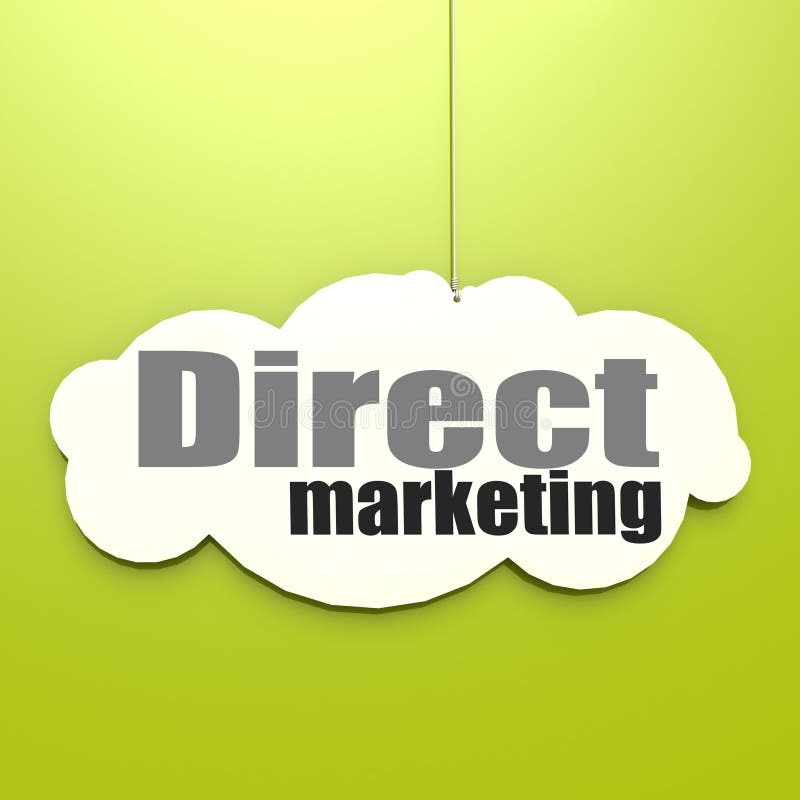 Direct Marketing Word on White Cloud Stock Illustration - Illustration ...