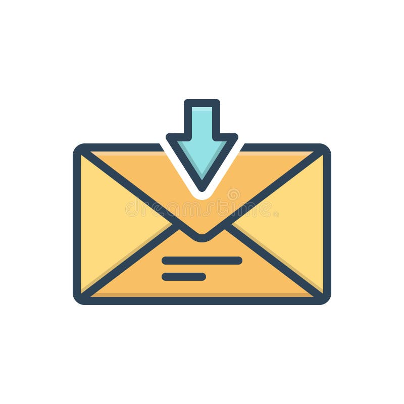 Color Illustration Icon for Direct Message, Inbox Message and ...