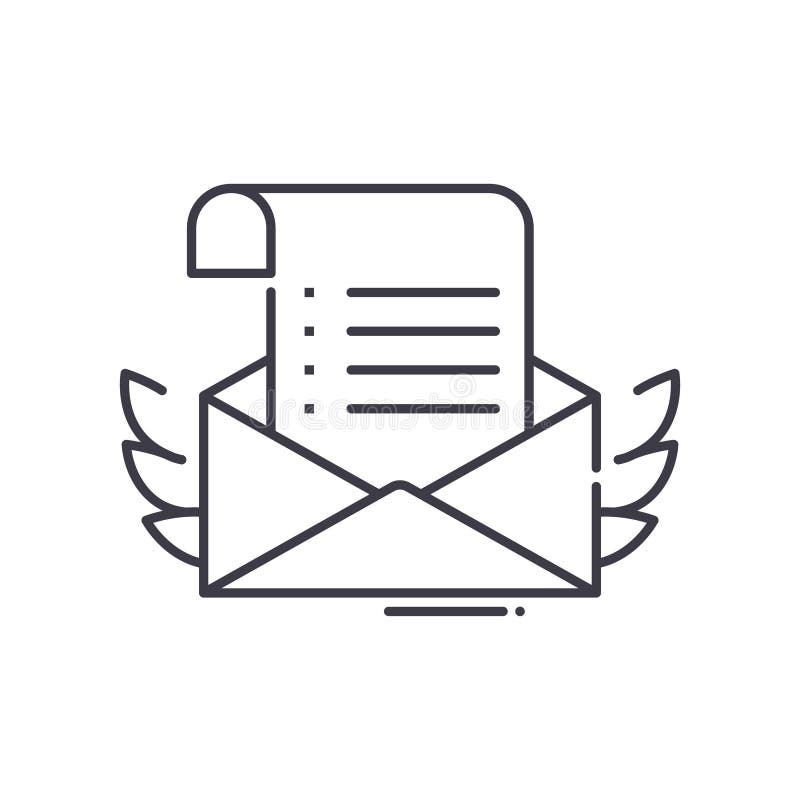 Direct Message Icon, Linear Isolated Illustration, Thin Line Vector ...