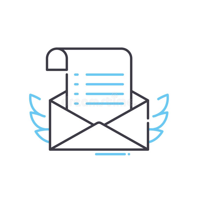 Direct Message Line Icon, Outline Symbol, Vector Illustration, Concept ...