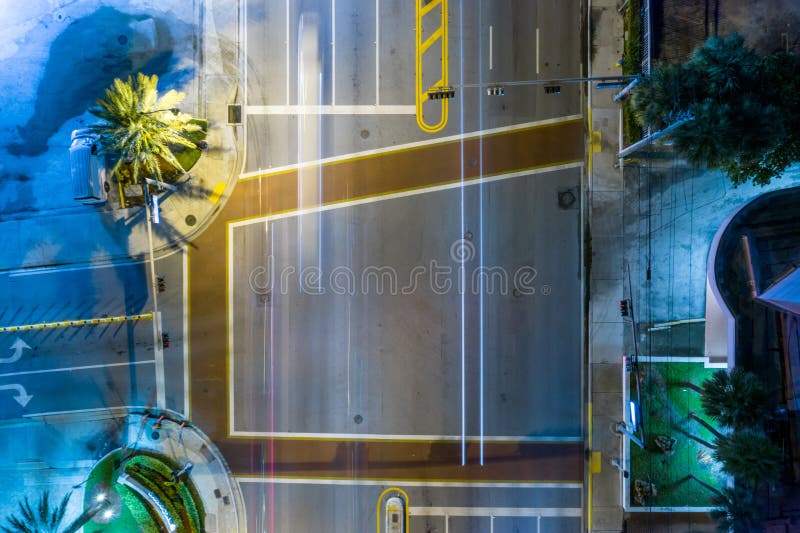 Direct Overhead Aerial City Intersection Stock Image - Image of shape ...