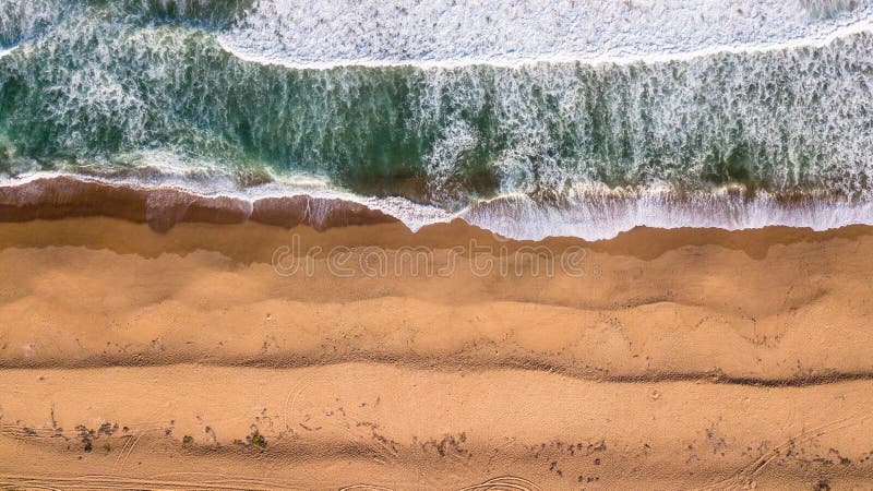 Direct Overhead View of a Deserted Beach Scene Stock Image - Image of ...