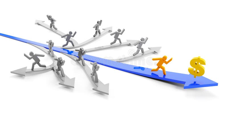 Direct Path To Making Profit Stock Illustration - Illustration of ...