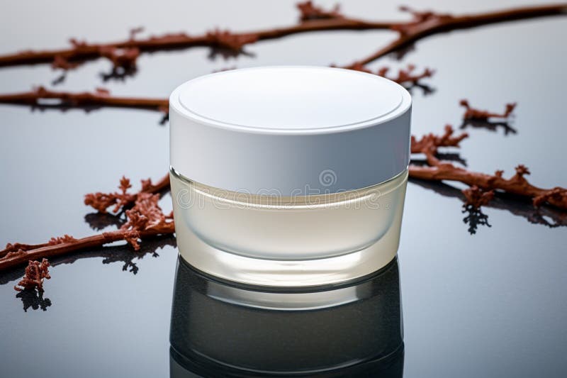 Direct Perspective Front Facing View of Skincare Moisture Container ...