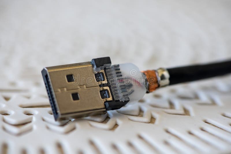 A Direct Port Cable on the Table Stock Image - Image of plastic ...