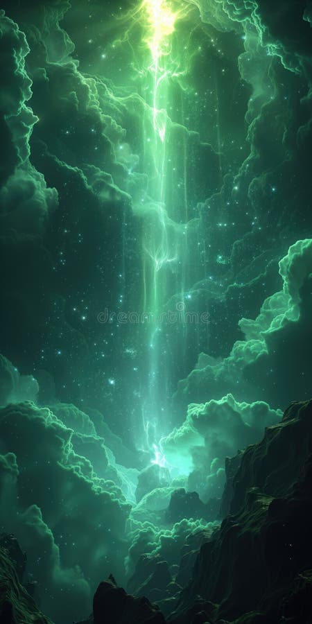 Direct Ray of Light from Sky To Earth Stock Illustration - Illustration ...