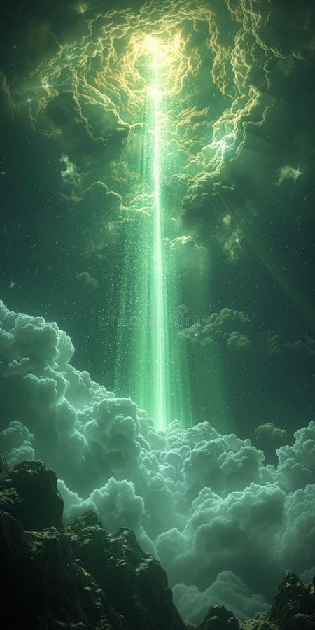 Direct Ray of Light from Sky To Earth Stock Illustration - Illustration ...
