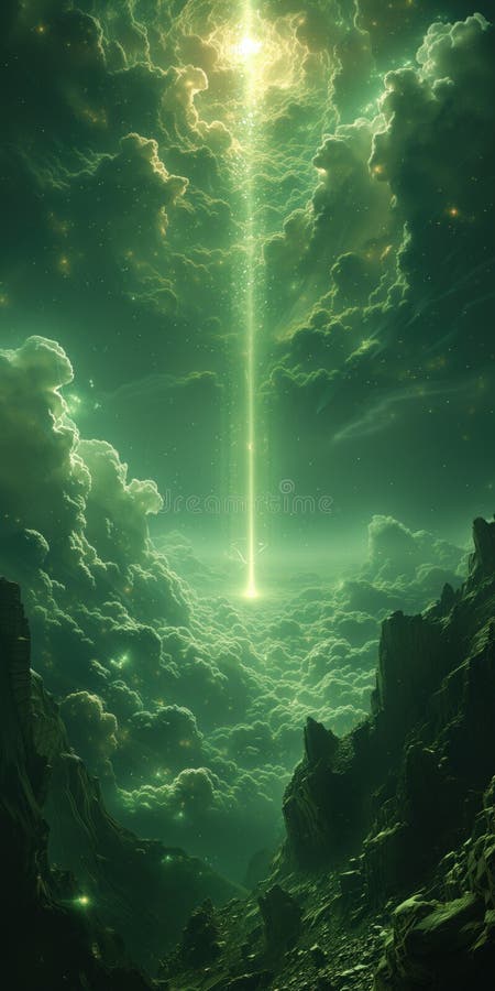 Direct Ray of Light from Sky To Earth Stock Illustration - Illustration ...