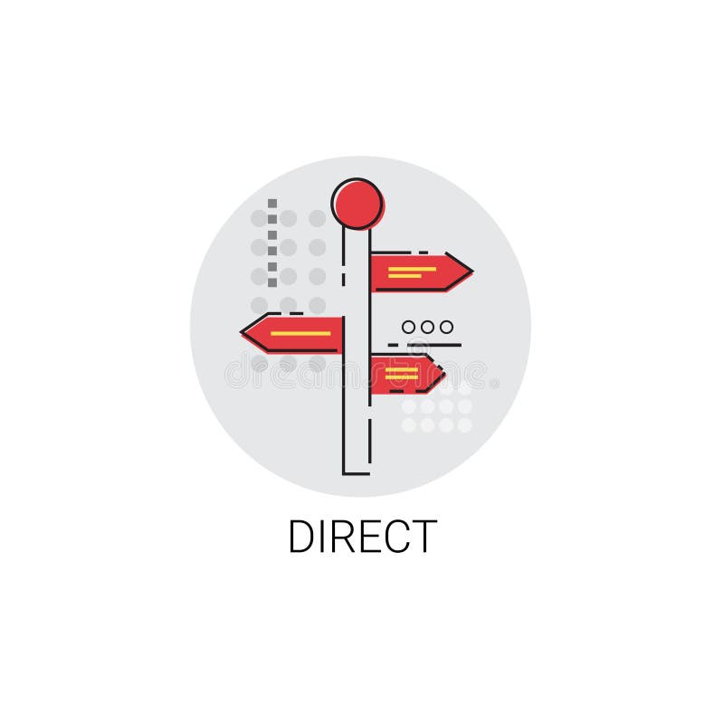 Direct Signboard Arrow Icon Stock Vector - Illustration of hand ...