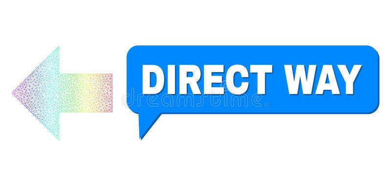 Rainbow Mesh Gradient Arrow Left Icon and Direct Way Speech Balloon ...