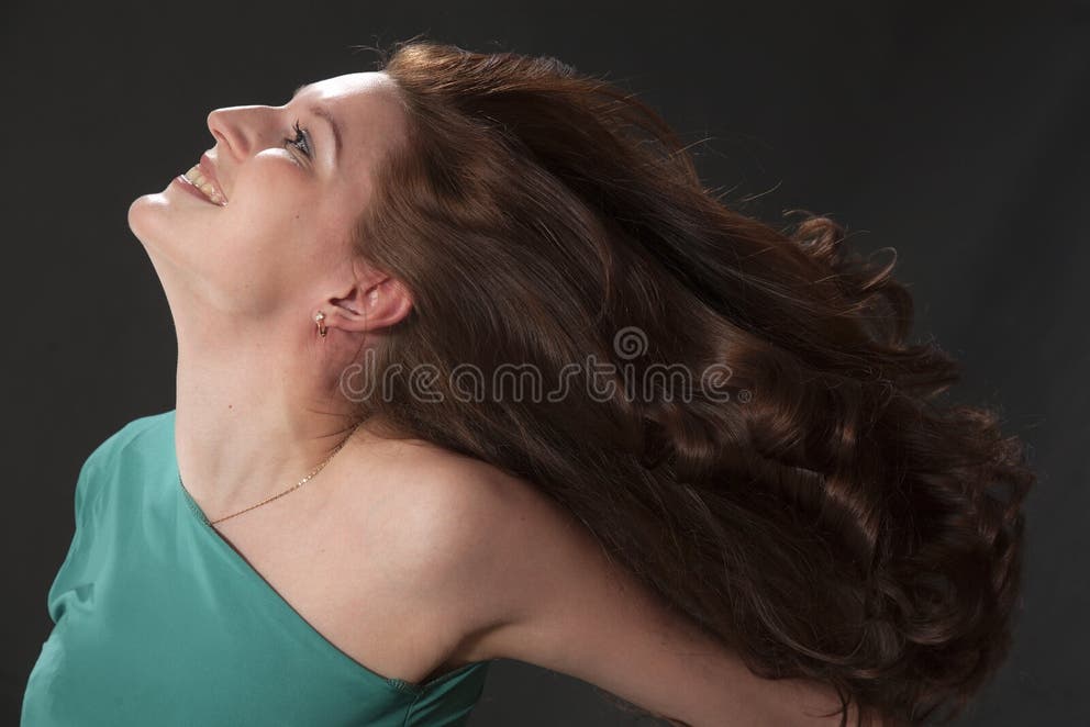 The directed stock photo. Image of brunette, hair, smile - 18471858