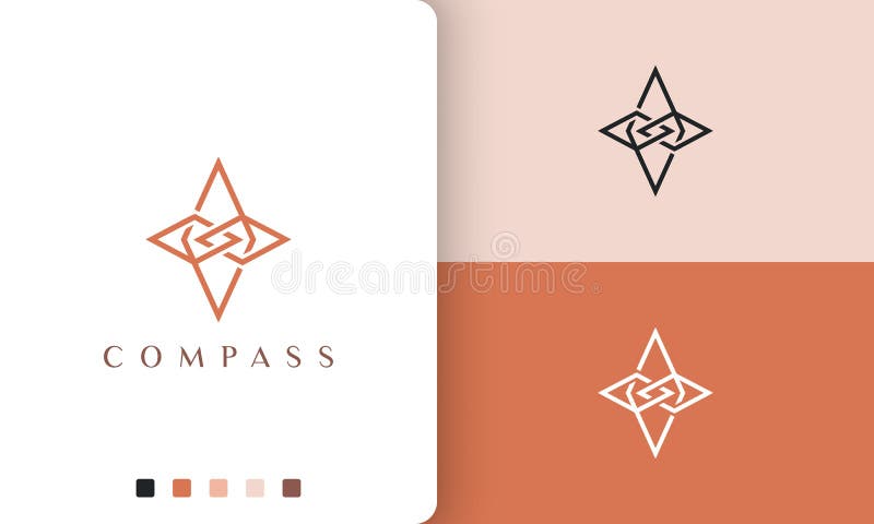 Pointer or Direction Logo Template in Simple and Modern Compass Shape ...