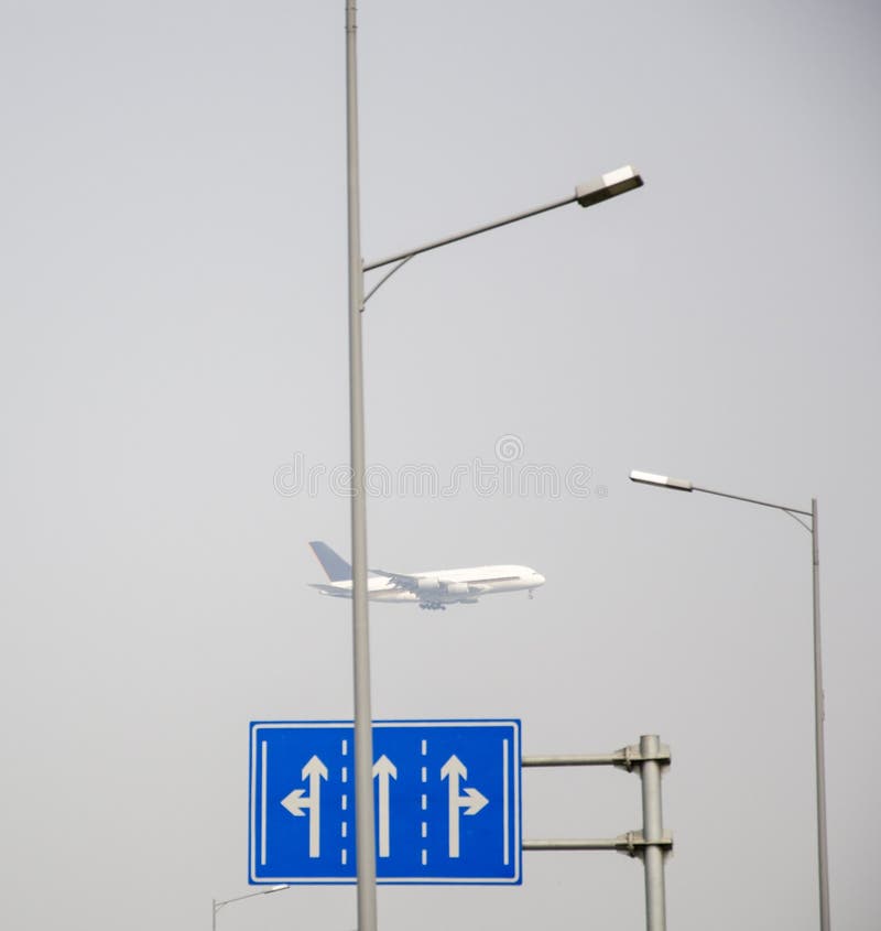 The Direction of Airplane stock photo. Image of board - 70635168