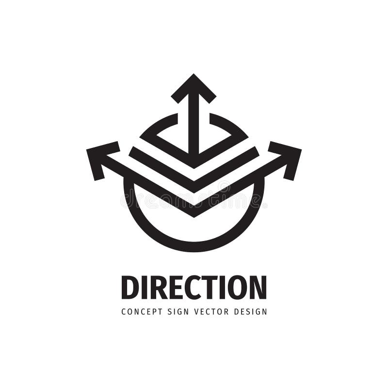 Direction Arrow Concept Logo Design. Development Business Progress ...