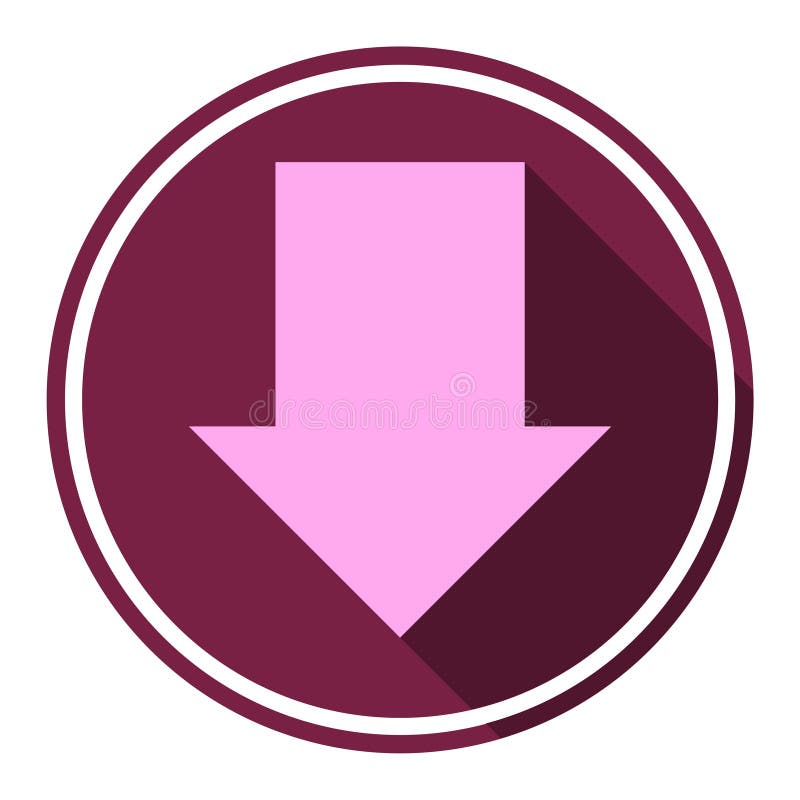 Direction Arrow Down Icon with Long Shadow Stock Vector - Illustration ...
