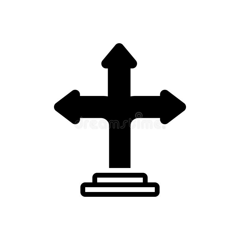 Black Solid Icon for Direction Arrow, Guidance and Indicator Stock ...