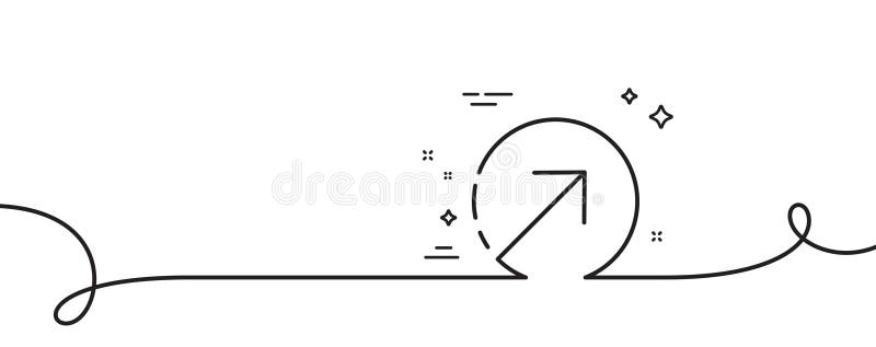 Direction Arrow Line Icon. Arrowhead. Continuous Line with Curl. Vector ...