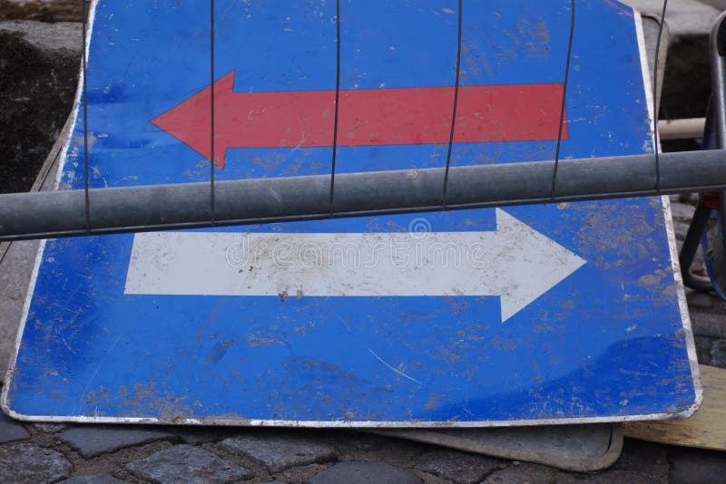 Direction Arrow Points in One Way Stock Image - Image of texture ...