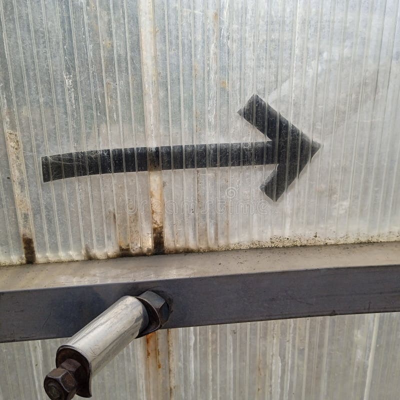 Direction Arrow Points in One Way Stock Image - Image of surface ...