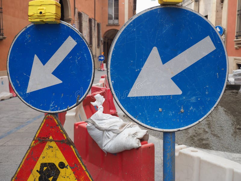 Direction arrow sign stock image. Image of construction - 267884297