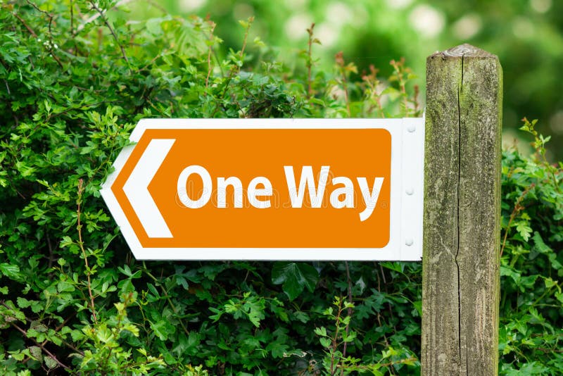 Direction Arrow, Sign To One Way in Orange Color Stock Photo - Image of ...