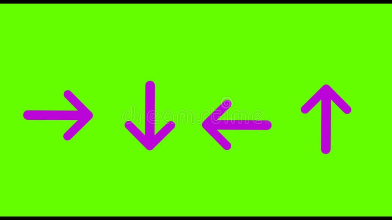 Direction Arrow Symbol Pointing 4K on Green Screen Background Stock ...