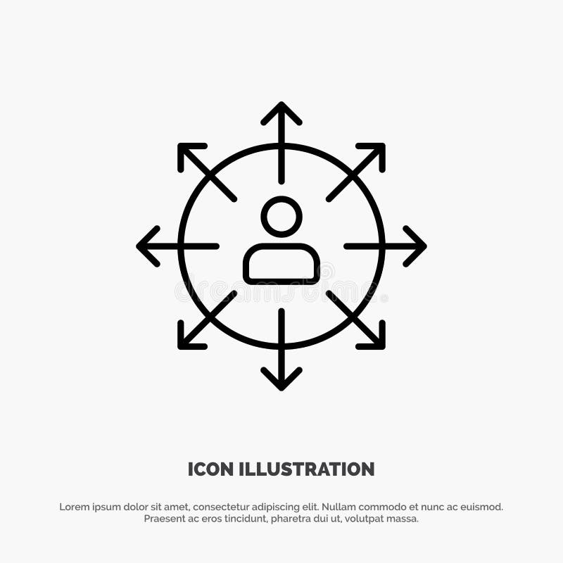 Direction, Arrows, Career, Employee, Human, Person, Ways Line Icon ...