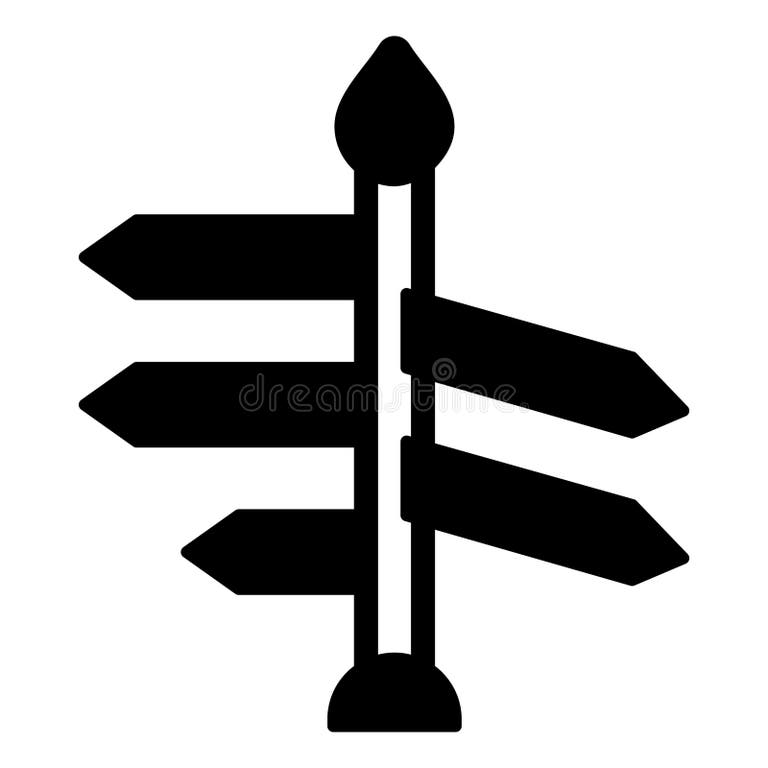 Direction Arrows Column Solid Icon, Navigation Concept. Vector Graphics ...