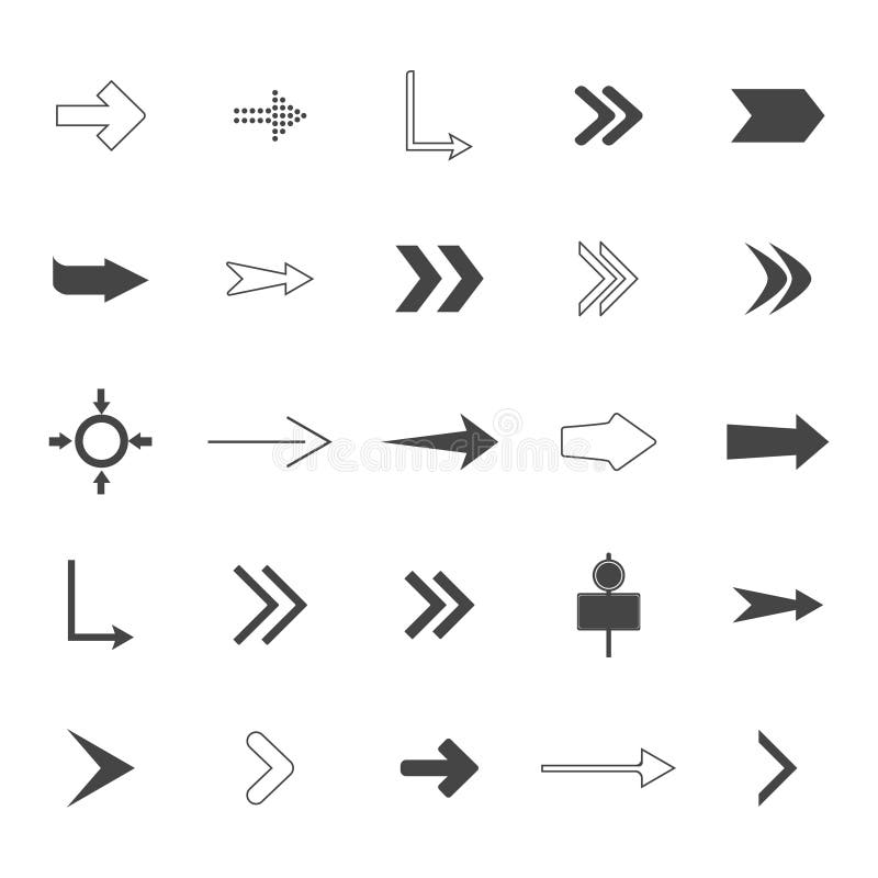 Direction Arrows Icons Set. Road Signs Icons Set Stock Illustration ...