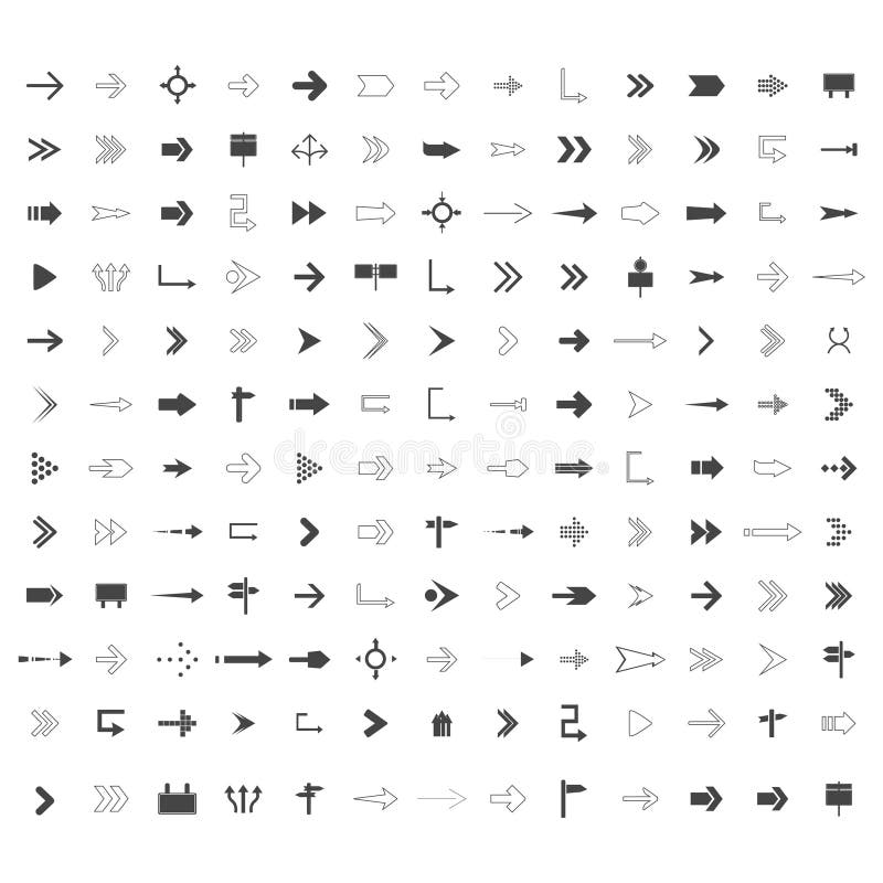 Direction Arrows Icons Set. Road Signs Icons Set Stock Illustration ...