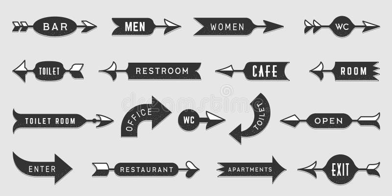 Direction Arrows. Navigation Guide Route Pointers Recent Vector Arrow ...