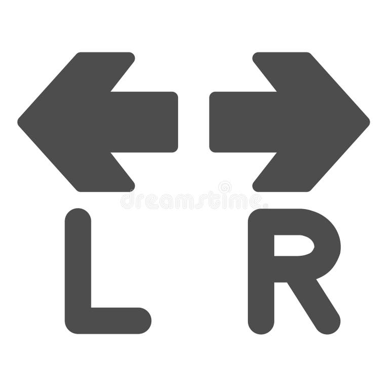 Direction Arrows Solid Icon, Driver License Concept. Vector Graphics ...