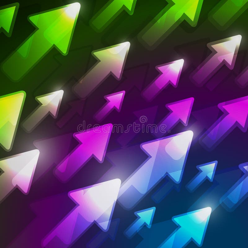 Abstract Direction Arrow Shapes in Different Colors Set Stock ...