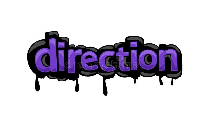 DIRECTION Background Writing Vector Design on White Background Stock ...