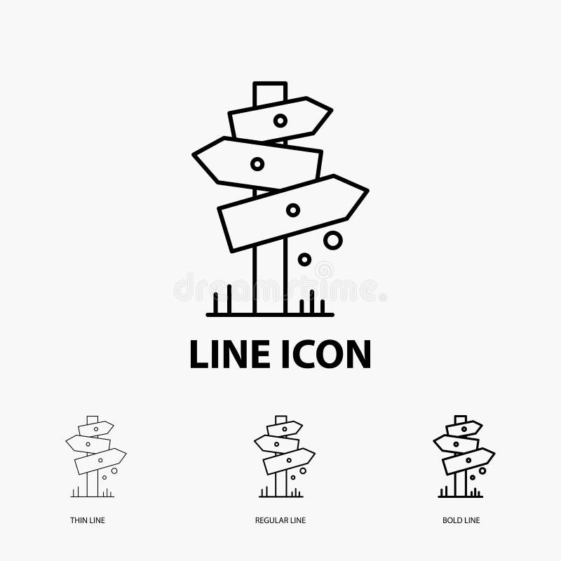 Direction, Board, Camping, Sign, Label Icon in Thin, Regular and Bold ...