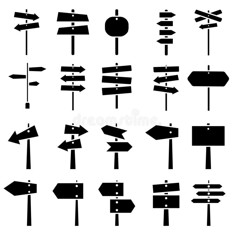 Direction Board Icon Vector Set. Pointer Illustration Sign Collection ...