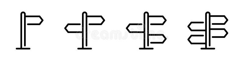 Direction Board Icon Vector Set. Signpost Vector Icon Stock ...
