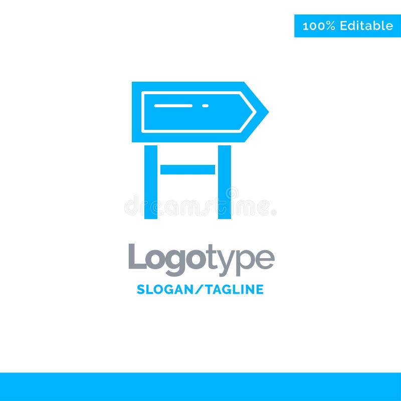 Direction, Board, Location, Motivation Blue Solid Logo Template. Place ...