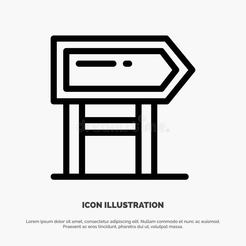 Direction, Board, Location, Motivation Line Icon Vector Stock Vector ...