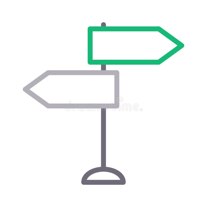Direction Board Thin Color Line Vector Icon Stock Illustration ...